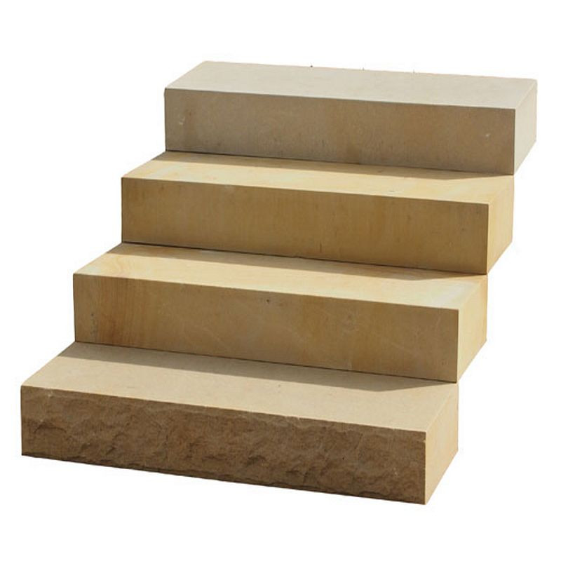 18 x 40 cm Sandstein-Blockstufen Geltona gelb - Natur Steine Org