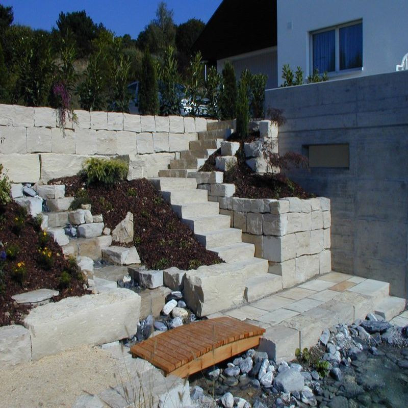 18 x 45 cm Granit-Blockstufen Laahs rot - Natur Steine Org
